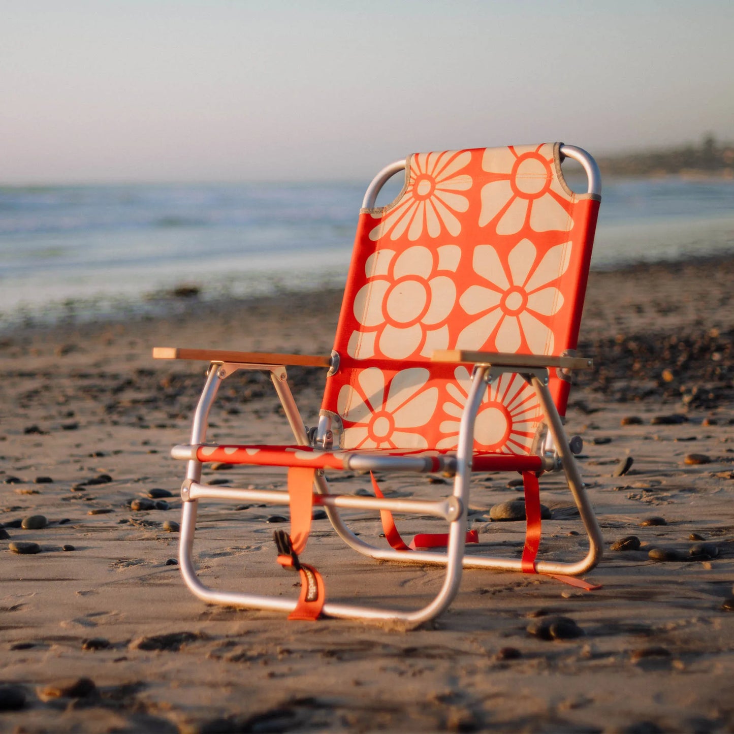 Easy Chair: Big Flowers Expedition Orange – Bluedot Living Collection