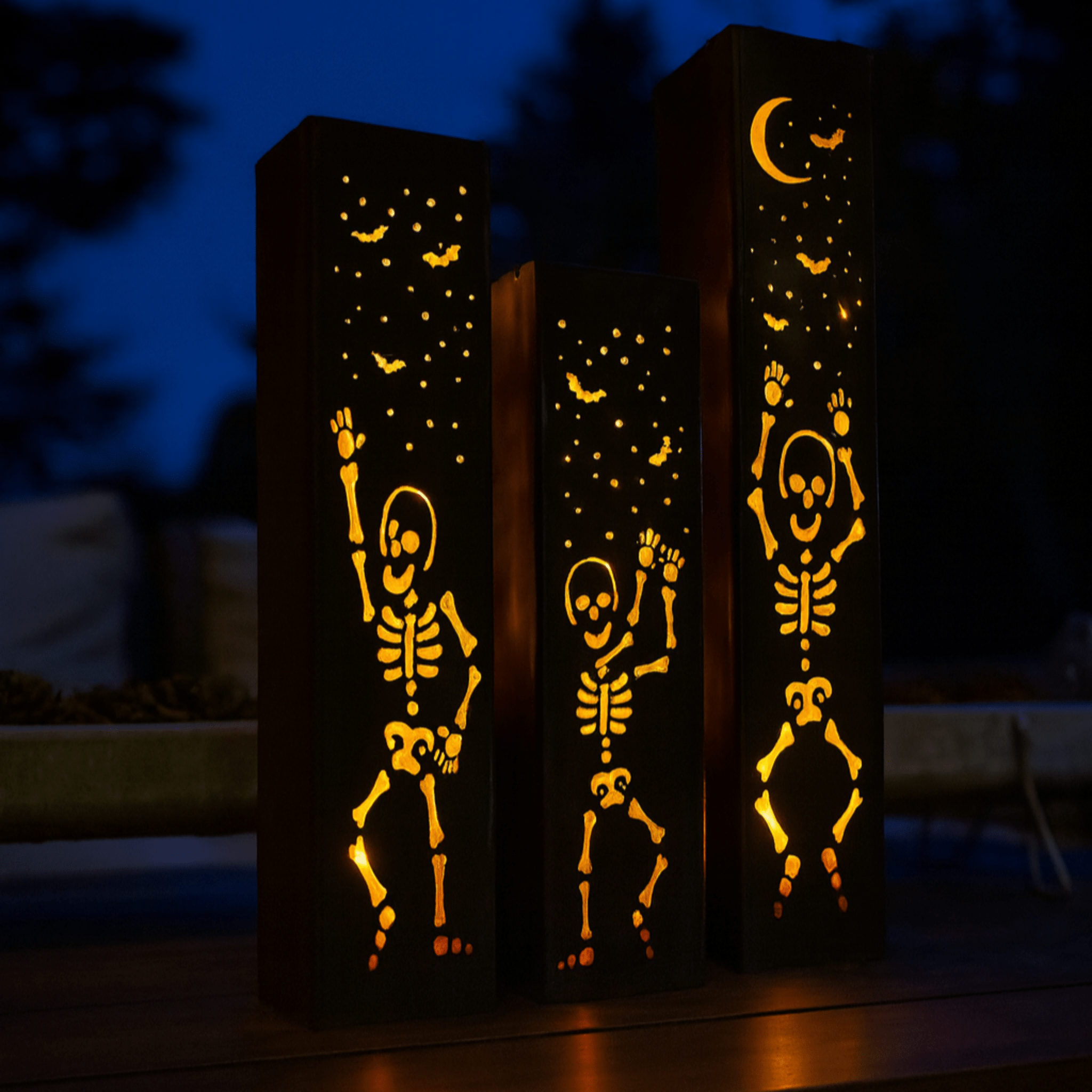 Dancing Bones Solar Tube Lights - Skeletons - Steel – Bluedot Living ...
