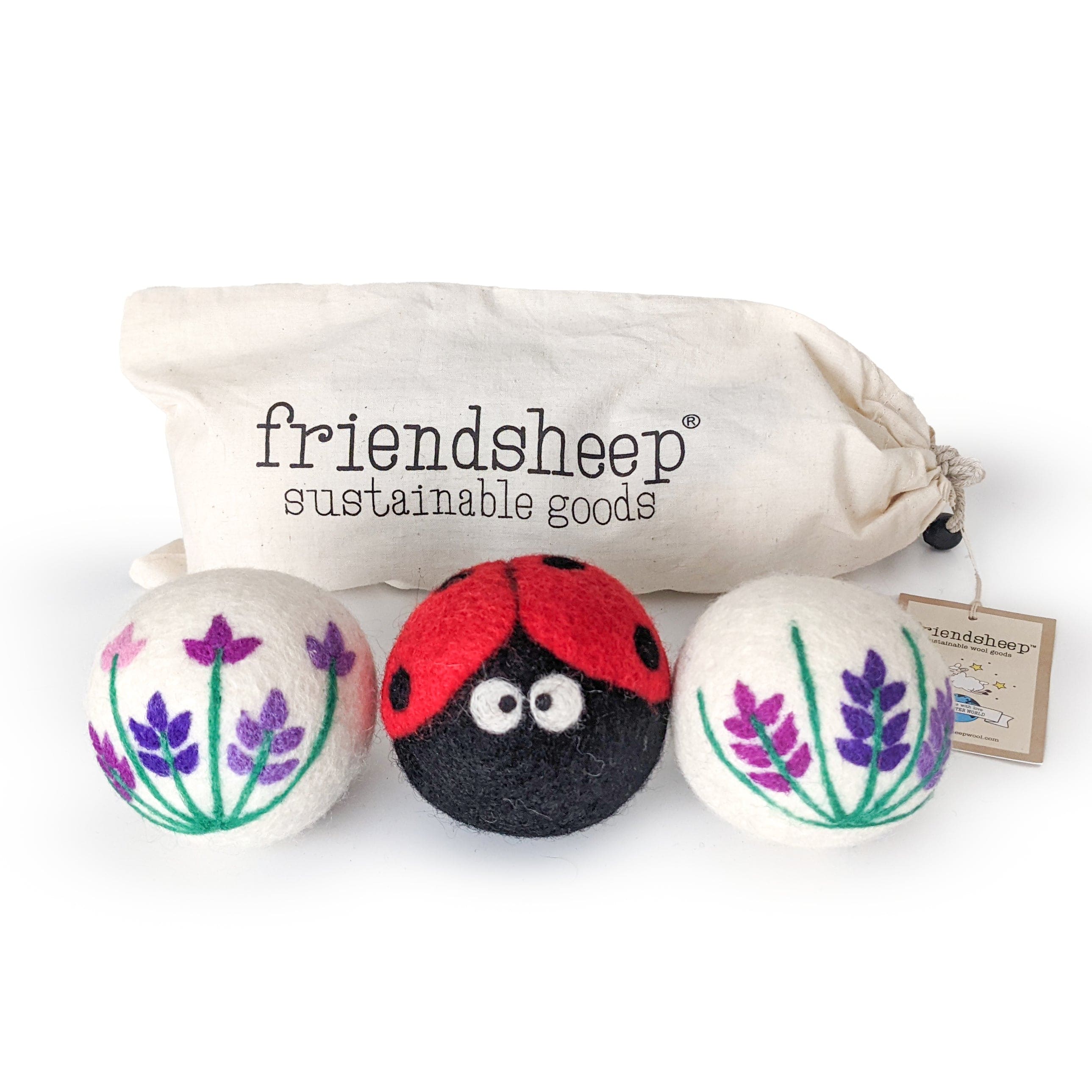 Lavender Fields Ladybug Dryer Balls – Bluedot Living Collection